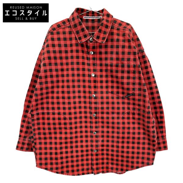 【商品情報】商品番号：2893100000037144ブランド）アレキサンダーワン / ALEXANDER WANGタイプ）レッド ブロックチェック コットン ビッグシルエットジャケットカラー）レッドシーズン）春秋素材）コットン【サイズ】表...