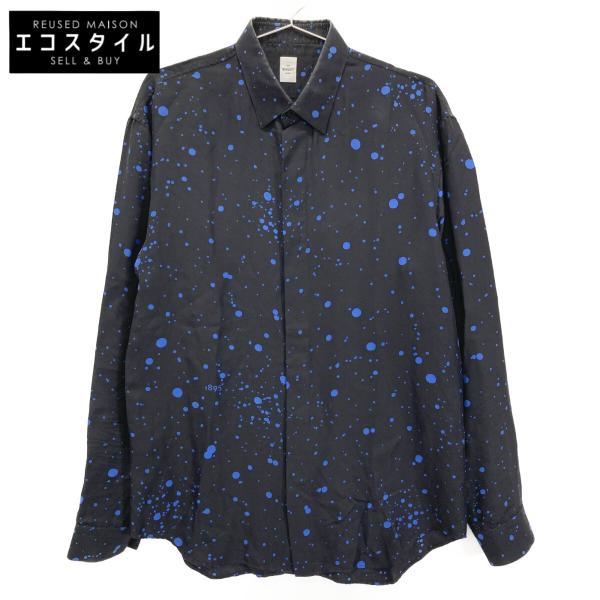 ■商品番号：2893100000037284■商品情報ブランド）ベルルッティタイプ）ブラック×ブルー シルク100 ドット柄シャツカラー）ブラック／ブルー素材）シルクサイズ）表記サイズ：38肩幅：49cm着丈：77cm身幅：54cm袖丈：6...