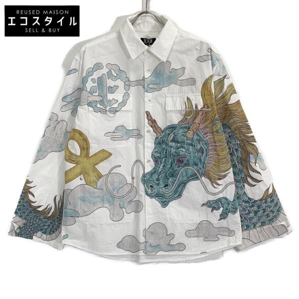 ■商品番号：2893100000037764■商品情報ブランド）エフエーエフタイプ）【新品】2121102 6 DORAGON SHIRTS ドラゴン 長袖シャツ/カラー）ホワイト素材）コットンサイズ）表記サイズ：2肩幅：49cm着丈：71...
