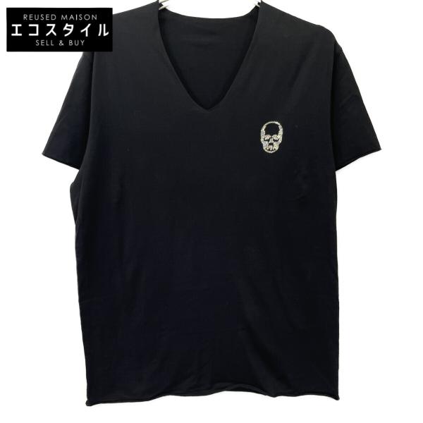 ■商品番号：2909500000052897■商品情報ブランド）ルシアンペラフィネタイプ）ブラック スーピマコットン スワロフスキスカル Tシャツカラー）ブラック素材）コットンサイズ）表記サイズ：XL肩幅：47cm着丈：71cm身幅：52c...