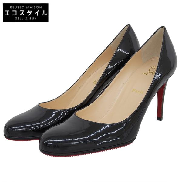 ■商品番号：6887700000005922■商品情報ブランド）クリスチャンルブタンタイプ）新品同様 MISS GENA 85 パテントカーフ パンプス シューズ レディース 黒 ブラック 39カラー）ブラック素材）パテントレザーサイズ）表...