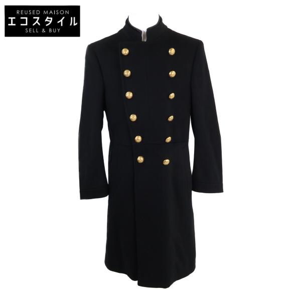 ■商品番号：6889900000013575■商品情報ブランド）グッチタイプ）国内正規 ブラック カシミヤウール 金ボタン ダブルブレスト素材）ウールサイズ）表記サイズ：48肩幅：45cm着丈：110cm身幅：53cm袖丈：64 (若干の誤...