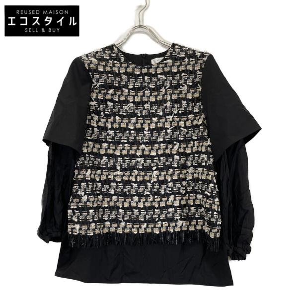 ■商品番号：7765400000112679■商品情報ブランド）アドーアタイプ）531-2110100 ブラック MALIHAミックスツイードブラウスカラー）ブラック ツイード素材）ウールサイズ）表記サイズ：38肩幅：39.5cm着丈：68...