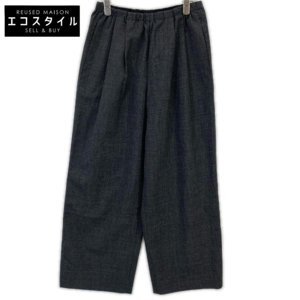 【商品情報】商品番号：7765400000116464ブランド）エンフォルド / ENFOLDタイプ）23AW チャコール グレンチェック ストレートワイドパンツカラー）グレー素材）ポリエステル【サイズ】表記サイズ：38ウエスト：66cm股...