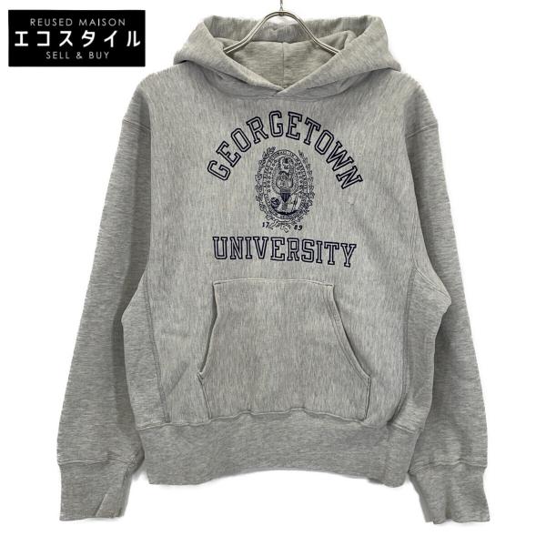 ■商品番号：7765400000120834■商品情報ブランド）チャンピオンタイプ）80's トリコタグ 霜降りグレー GEORGETOWN 三段プリント リバースウィーブパーカーカラー）グレー素材）コットンサイズ）表記サイズ：M肩幅：47...
