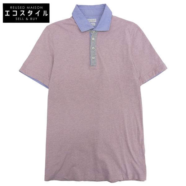 【商品情報】商品番号：7765400000121246ブランド）ブルネロクチネリ / BRUNELLO CUCINELLIタイプ）コットン バイカラー ショートスリーブ ポロシャツ トップス メンズ ピンク ライトブルー XS DB9282...