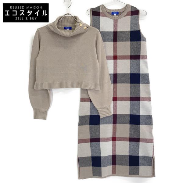 【商品情報】商品番号：7765400000127952ブランド）ブルーレーベルクレストブリッジ / BLUE LABEL CRESTBRIDGEタイプ）【原宿店限定】25年製 ベージュ クレストブリッジチェックウーリージャカードセットドレス...