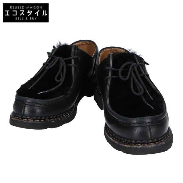 ■商品番号：7765400000127995■商品情報ブランド）パラブーツタイプ）59102 ミカエル ラパン ラビットファー チロリアン シューズカラー）ブラック素材）レザーサイズ）表記サイズ：5JP靴サイズ：24.5cmアウトソール：1...