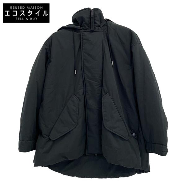 【商品情報】商品番号：7765400000128138ブランド）ザ・リラクス / THE RERACSタイプ）21FW-RECT-311L-J INSULATE SHORT PEPLUM COAT 中綿モッズカラー）ブラック素材）ナイロン商...