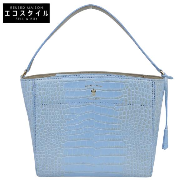 【商品情報】商品番号：7765400000137130ブランド）ADMJ / A.D.M.J. Accessoires De Mademoiselleタイプ）新品同様 クロコ型押し レザー ハンドバッグ レディース ライトブルー 21AW0...