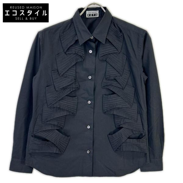 【商品情報】商品番号：7765400000138830ブランド）イッセイミヤケフェット / ISSEY MIYAKE FETEタイプ）ブラック フェーブフリルデザイン ロングスリーブシャツカラー）ブラックシーズン）春秋素材）ポリエステル【サ...