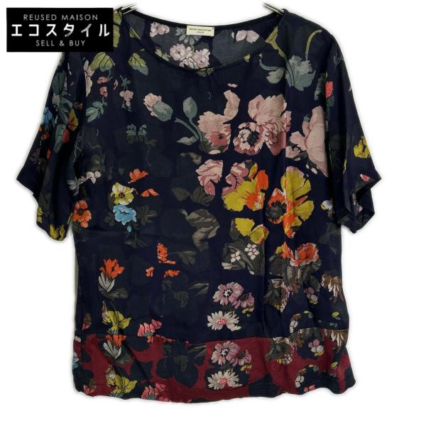 【商品情報】商品番号：7765400000139943ブランド）ドリスヴァンノッテン / DRIES VAN NOTENタイプ）ネイビー フローラルプリント ビスコース ショートスリーブトップスカラー）ネイビーシーズン）夏素材）ビスコース【...