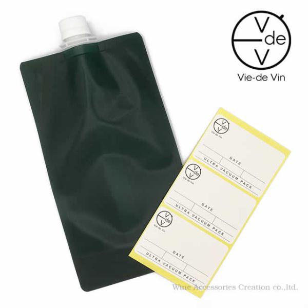 パウチ（容器）にワインを詰め替えるだけで、最後の一滴まで真空状態をキープする Vie-de Vin ヴィドヴァン 750ml用の交換用パウチです。※真空キャップは付属していませんので、ヴィドヴァン 真空ワイン保存パウチ750ml用の真空キャ...