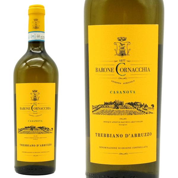 アブルッツォ州から、よい酸があり、フレーバーにくせがないワインとして定評のあるDOCトレッビアーノ・ダブルッツォ！アブルッツォ州で600年以上の歴史を持つバローネ・コルナッキア家！バートン・アンダースン氏の「ポケットワインブック」でも信頼に...