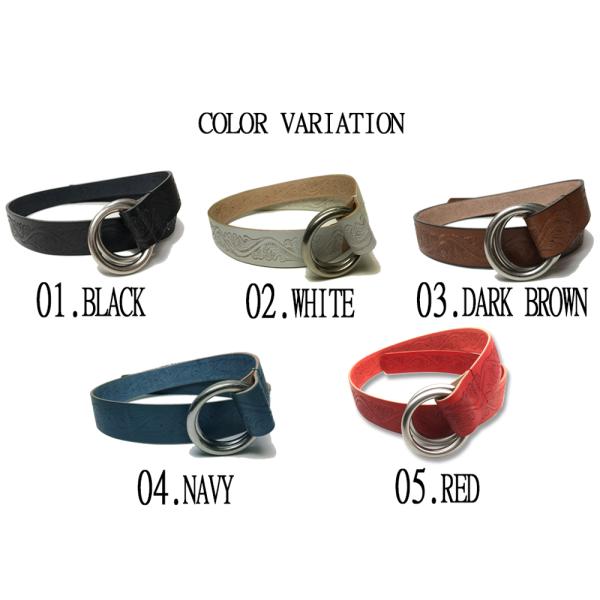 ベルト 栃木レザー ベルト メンズ 本革 40mm Wリングベルト 無段階 日本製 カジュアル 牛革 黒色 ダークブラウン ネイビー ホワイト 国産 クラフト :W011:WING ...