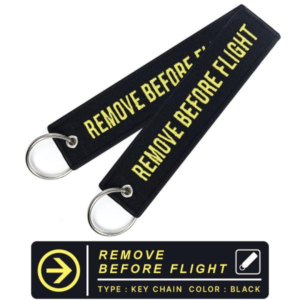 REMOVE BEFORE FLIGHTカラー  ブラック Ver.02（1個）メール便 全国一律 送料無料 ※画像は裏表です。定番のキーチェーンタグシリーズ。バックに付けてもＯＫちょっとしたアクセサリやプレゼントに是非どうぞ。フライトタグ...
