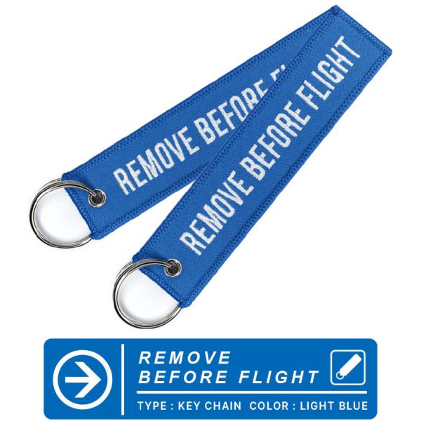 REMOVE BEFORE FLIGHTカラー ライトブルー （1個）メール便 全国一律 送料無料 ※画像は裏表です。定番のキーチェーンタグシリーズ。バックに付けてもＯＫちょっとしたアクセサリやプレゼントに是非どうぞ。フライトタグ Flig...