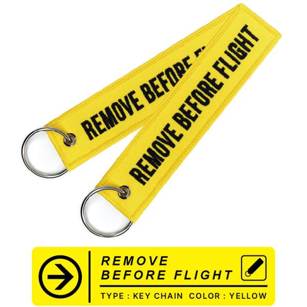 【発売日：2024年05月17日】REMOVE BEFORE FLIGHTカラー イエロー （1個）メール便 全国一律 送料無料 ※画像は裏表です。定番のキーチェーンタグシリーズ。バックに付けてもＯＫちょっとしたアクセサリやプレゼントに是非...