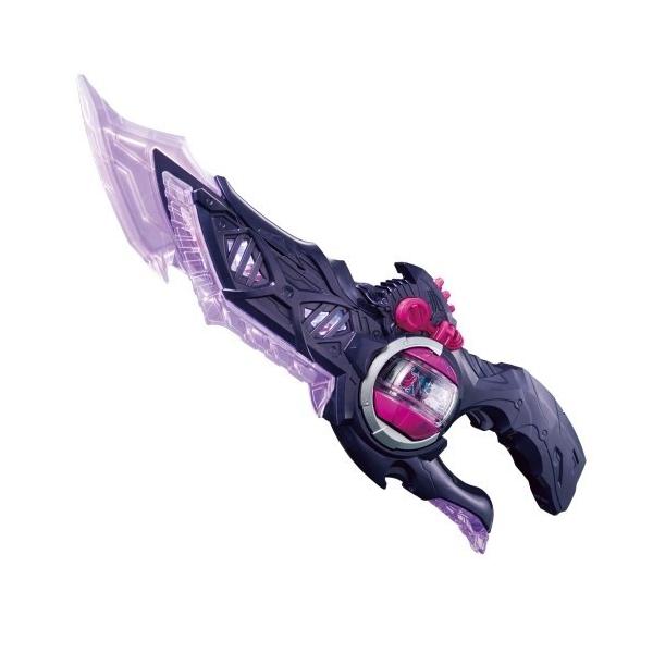 仮面ライダードォーンへの変身に使用する「DXブレイカムドォーン」が登場！付属のパニッシュカプセムをセットし回転！大剣を双剣に分離させることで変身音が発動し、LEDが発光仮面ライダードォーンへのなりきり遊びが楽しめます