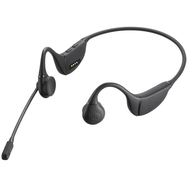 耳をふさがず周りの音を聴きながら使えるワイヤレス骨伝導ヘッドセット周囲のノイズを低減する単一指向性マイクを搭載
