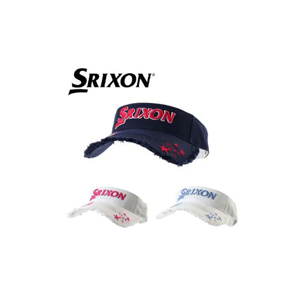 スリクソン　レディスバイザーSWH8338L￥3,630(税込)■素材：ポリエステル65%、綿35%■サイズ：フリーサイズ(54〜58cm)●星アップリケ付き限定バイザー●ダメージ加工●ベトナム製