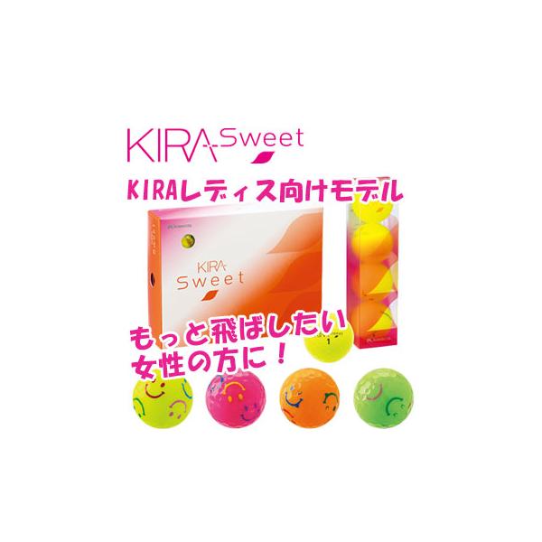 もっと飛ばしたい女性の方に！マークがいっぱいのKIRA SWEET登場！キャスコ　KIRA Sweetオープン価格■構造 2コア1カバー 3ピースボール■フィーリング ソフト■適応ヘッドスピード 〜42m/s