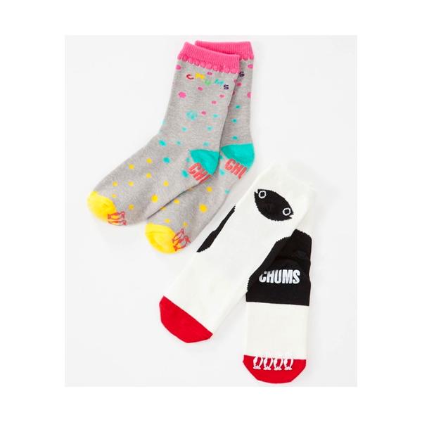 ブービーバードモチーフのソックス（キッズ用）憎めないキュートな顔とちょこんととがったくちばしがなんとも愛くるしい。異なるデザインの2足セットで、2パターンの展開。裏側のチャムスロゴとブービーは滑り止めとなっています。大人サイズ・赤ちゃんサイ...