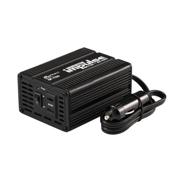 車のアクセサリーソケットから家電製品が使用できます。  ノートパソコン、デジカメ、スマートフォン、タブレット、デジタルプレイヤー、ゲーム機、携帯電話等の充電に最適です。   入力電圧：DC12V 出力電圧：AC100V 定格出力：120W ...