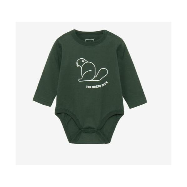 オーガニックコットンを使用した、ゆったりシルエットの長袖ロンパース。  オーガニックコットンの天竺素材は、やわらかな肌触りが特長です。着脱しやすいよう、左肩ドットボタン仕様、股下はボタン開きになっています。  ヨセミテに生息する動物のイラス...