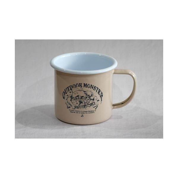 LALPHAのアウトドアモンスター 【HASHIWATASHI-KOZO】が描かれた ホーローマグカップです。 キャンプだけではなく、家庭でも 使いたくなる可愛さです。  ＜商品スペック＞ サイズ：W120×D90×H80 容量：400cc...