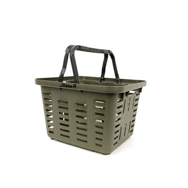 車のバンパーと同じ素材を使用した高耐久のバスケット。左右非対称のハンドルを内側に倒す事でスタッキングが可能になります。使いやすいミドルサイズにて家使いにも最適なサイズです。おもちゃ箱やショッピングバスケットにもいかがでしょうか。サイズ：37...