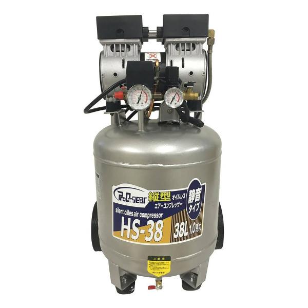 ※メーカーより直送品となります。日時指定はご対応出来かねますのでご了承お願い致します。ほか同梱商品があった場合別途送料が発生致しますご了承ください。タイヤの空気入れや塗装各種DIY用途に最適静音タイプの縦型オイルレスコンプレッサータイヤ付き...