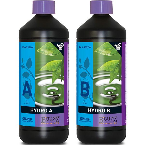 B'cuzz Hydro A&amp;Bは、丈夫で健康な植物へ成長するために必要な栄養素が含まれており、植物の一生を通して使用可能な肥料です。水耕栽培では、より多くの栄養素を必要とします。そのため、Hydro A&amp;Bは肥料濃度が濃く...