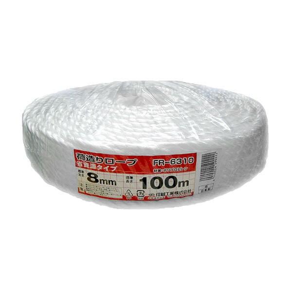 仕様品番：FR-6310規格：8mm×100m用途：荷崩れ防止のハチマキ用や稲・麦・漬物樽、冬囲いや重めの荷物の結束に。材質：ポリプロピレン形状：3本より・溶着あり引張強度：1666N（170kgf）●独自の製法により実現したボリュームと強...