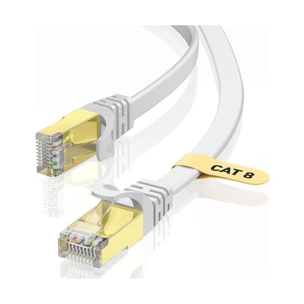 高速伝送: Cat8 Ethernetケーブルは、2000MHzおよび40Gbpsのデータ転送速度に対応し、サーバーアプリケーション、クラウドストレージ、5G高速通信、オンライン ビデオストリーミングおよびゲームなどの高速データ転送に対応し...