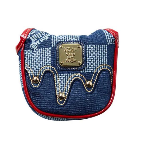 ■Dance With Dragon D3-702036 デニム DOT チェック マレット型 パターカバー----------------------------------------------キャディバッグと連動した、オリジナル抜染...