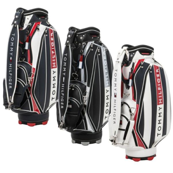 ■トミーヒルフィガー フェイスシリーズ キャディバッグ----------------------------------------------レザー調PU生地、エナメル、立体刺繍、３点ショルダー、成型ハンドル、１１個のポケット、持ち運び...