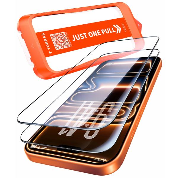 【対応機種】iPhone 17 Pro Max 【航空宇宙技術採用！ 231cm落下耐衝撃で「画面破損リスクゼロ」】TORRAS For iPhone16フィルムは、航空宇宙技術（AGC「Dragontrail Pro」）により9H+Hv6...