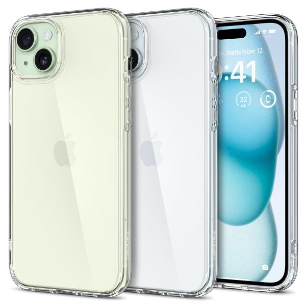 Spigen iPhone15Plus ケース クリア ストラップホール 米軍MIL規格 ウルトラ・ハイブリッド ACS06653 (クリスタル・クリア)【米軍MIL規格取得】 落下時の衝撃を出来る限り緩衝出来るよう、四隅で衝撃を吸収する「...