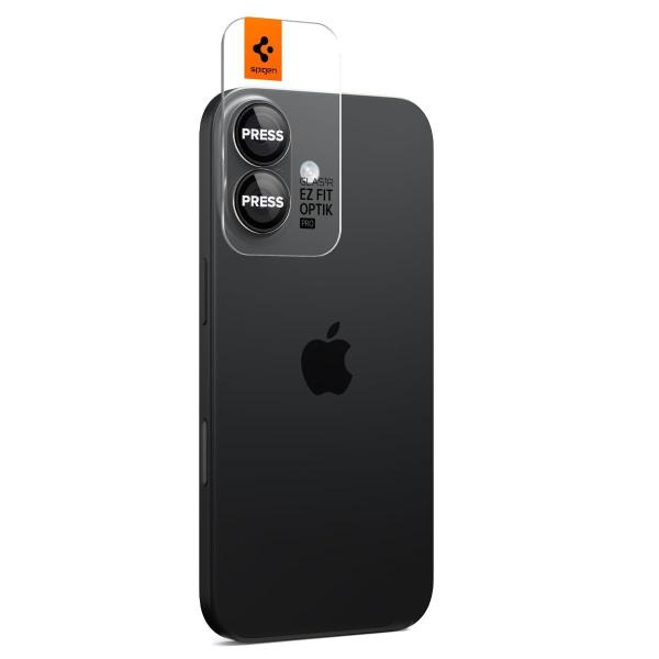 Spigen iPhone 17 カメラ保護フィルム iPhone 16 / 16 Plus対応 9H硬度強化ガラス ブラック レンズプロテクター ２枚入 AGL07921[対応機種] iPhone 17, iPhone 16 / 16 P...