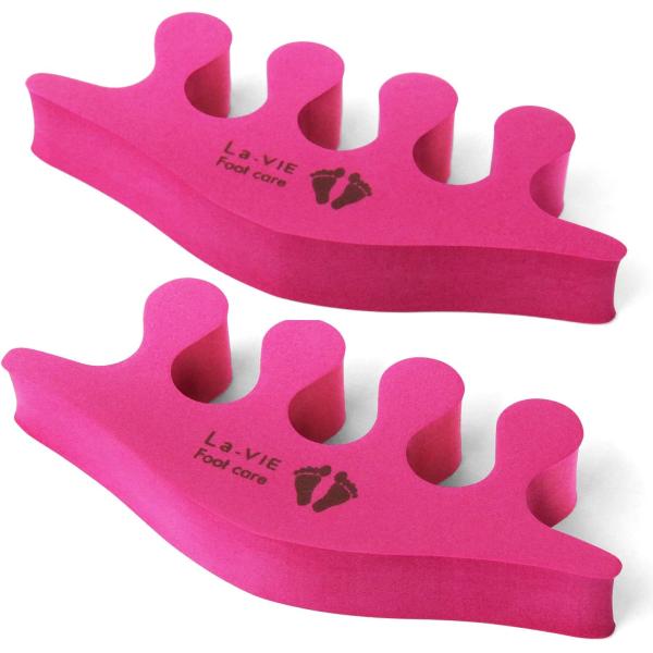 カラー：ピンク 本体サイズ（約）：幅12×高5×厚1.8cm 入数：2個 原材料：エチレン酢酸ビニル共重合  ・お疲れのあしゆび全開・踏むと広がるあしゆび開き