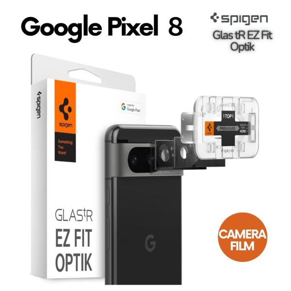 Spigen Glas.tR EZ Fit Optik Google Pixel 8 用 カメラフィルム 保護 Pixel8 対応 カメラ レンズ 2枚入対応機種 ; Google Pixel 8カメラ全面保護 ; 本製品はカメラを全面保護...