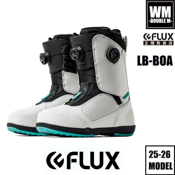 ・年式： 2026・メーカー： FLUX・モデル名： LB-BOA・カラー： OFFWHITE・FLEX： 3（柔：1 - 硬：10）・定価： 62,700円(税込)ソフトフレックスでありながら、ダブルBOAによる締め分けに加えかかと浮き防...