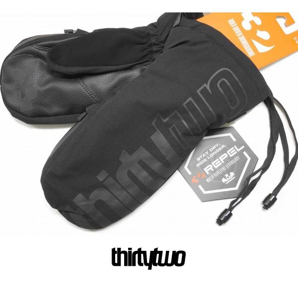 「ThirtyTwo」のミトングローブ。・年式：2026年・メーカー：ThirtyTwo・モデル名：CORP MITT・カラー：BLACK/BLACK・耐水圧：15,000mm・浸透性：15,000gm・定価：9,680円(税込)止水ファス...