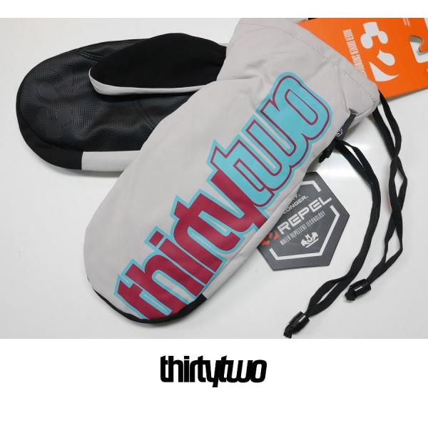 「ThirtyTwo」のミトングローブ。・年式：2026年・メーカー：ThirtyTwo・モデル名：CORP MITT・カラー：CEMENT・耐水圧：15,000mm・浸透性：15,000gm・定価：9,680円(税込)止水ファスナーで開閉...