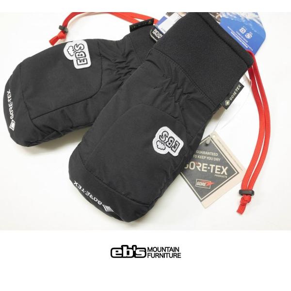高品質なアクセサリーブランド「eb's」。・年式：2026年・メーカー：eb's・モデル名：GORE-TEX JR MITT・カラー：BLACK・定価：7,920円(税込)子供こそ濡れないグローブをあたたかさも備えたGORE-TEXミトング...