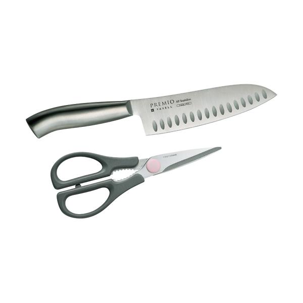 プレミオ オールステンレス 包丁&amp;キッチンハサミ 2点セット 31812