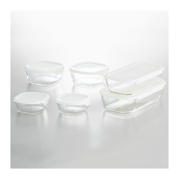 ハリオ 耐熱ガラス製保存容器6点セット KSTL-5004-OW