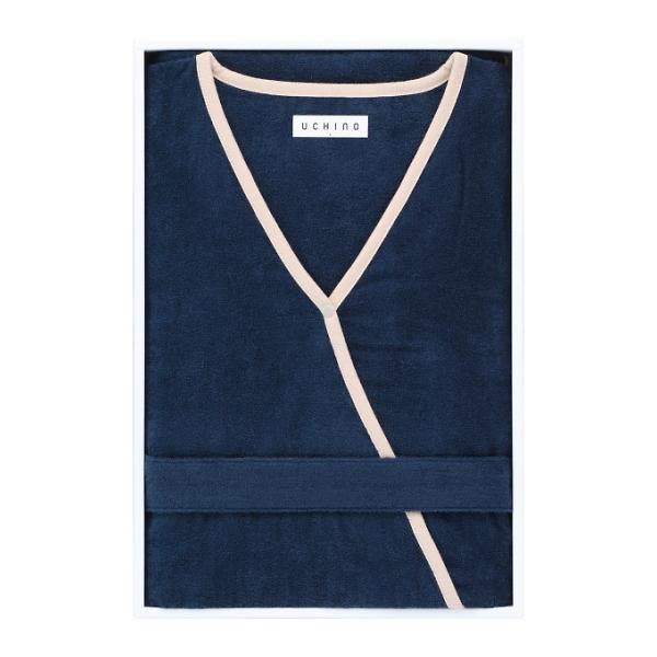 UCHINO エアリータッチレディスローブ L ダークブルー RC15824-DBL