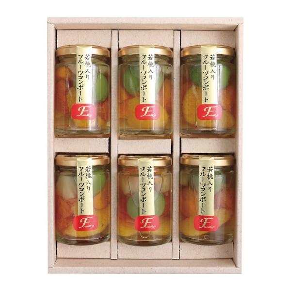 若桃入りフルーツコンポート6本セット FCM-6